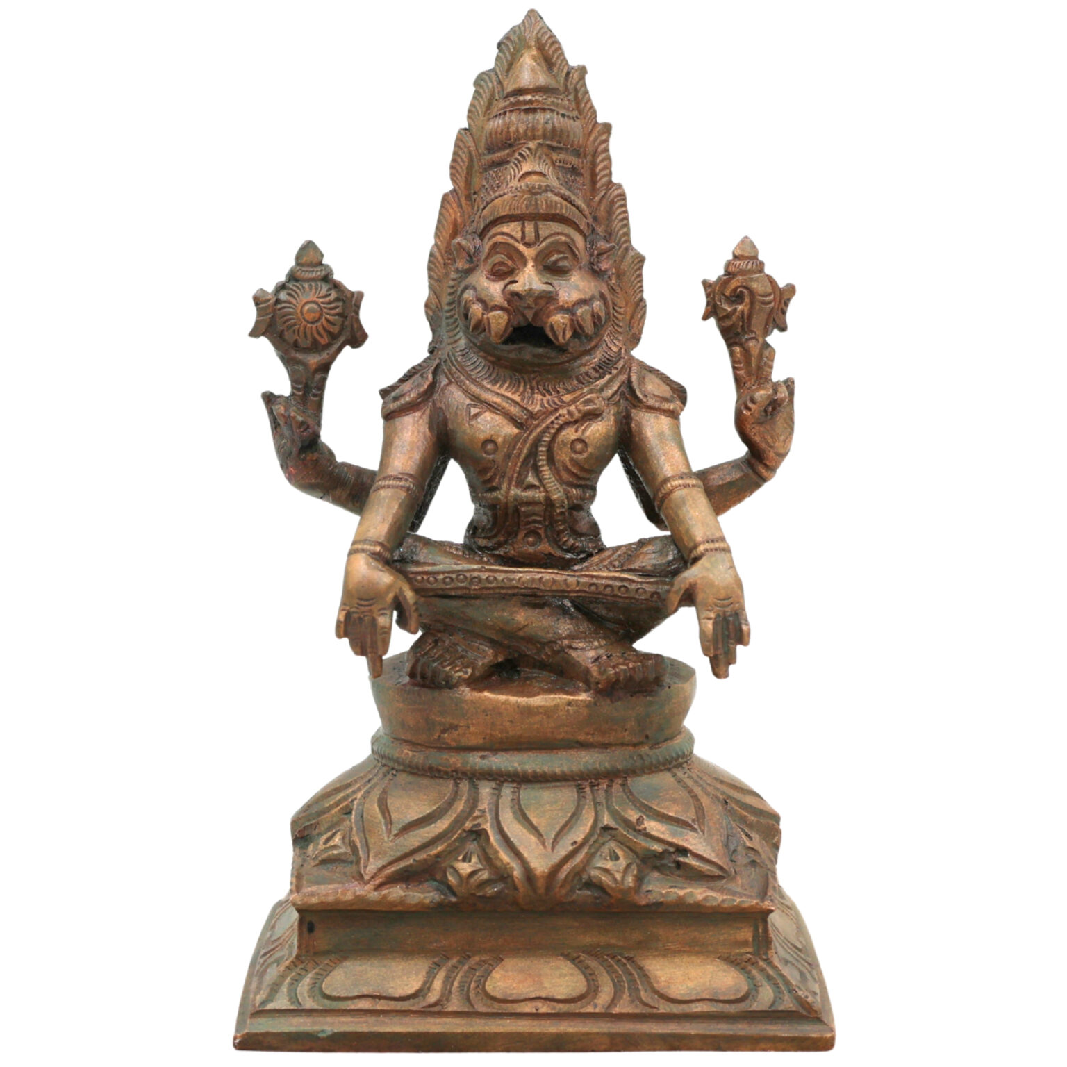 Copper Yoga Narasimha Idol, Yoganarasimha Dhyan Narasimha Shanta Saumya ...
